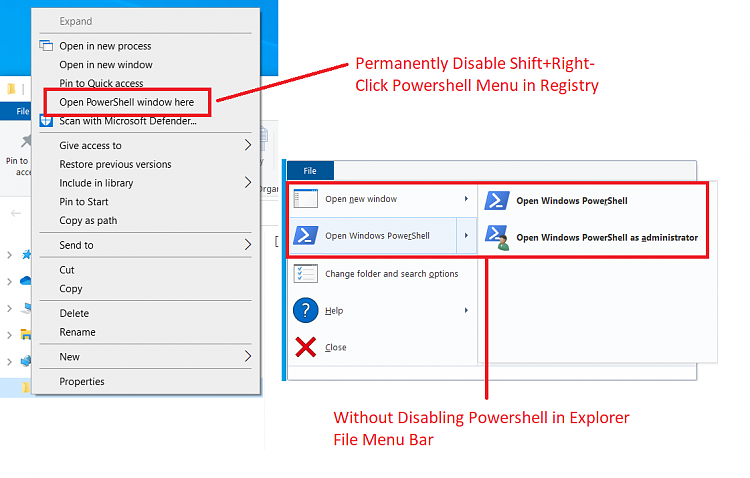 How To Disable Default Open With Powershell Right Click Menu Entry Windows 10 Forums