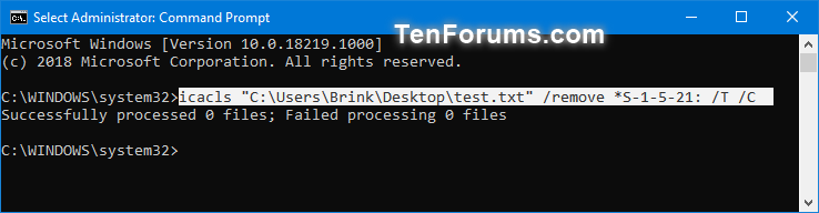 Icacls Remove User Variable Windows 10 Forums
