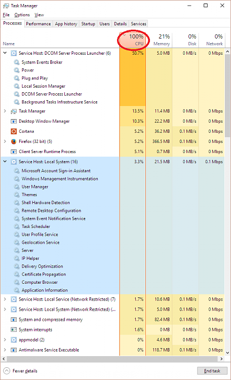 Cpu Utilization Issue Solved Windows 10 Forums