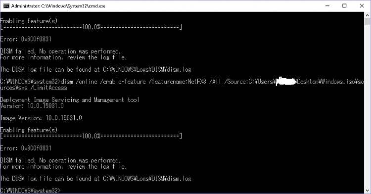 DISM.exe Failed While Trying to Install .NET Framework 3.5 - Windows 10 ... DISM.exe Failed While Trying to Install .NET Framework 3.5 - Windows 10 ...