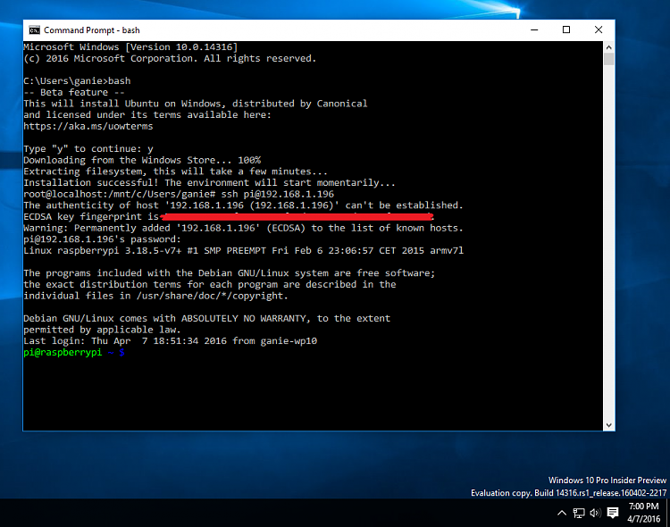 Installing And Running Bash On Windows 10 Build 14316 Windows 10 Forums