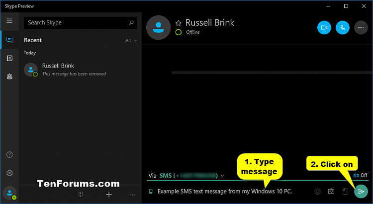 Send SMS Text Messages from Skype app on Windows 10 PC | Tutorials Send SMS Text Messages from Skype app on Windows 10 PC | Tutorials