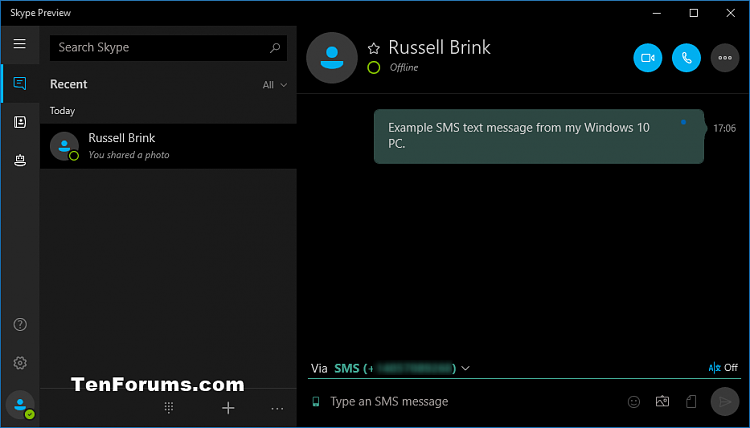 Send SMS Text Messages from Skype app on Windows 10 PC | Tutorials Send SMS Text Messages from Skype app on Windows 10 PC | Tutorials
