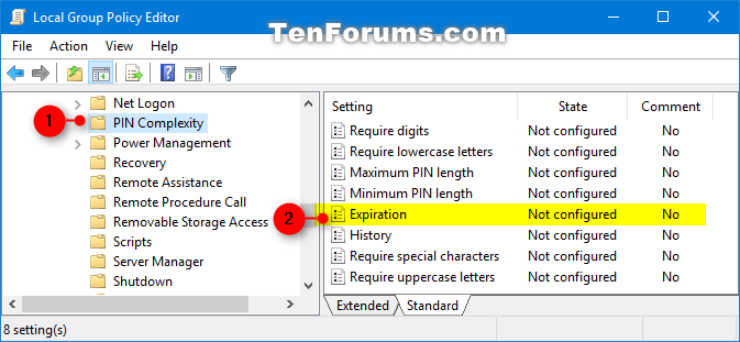 Enable or Disable PIN Expiration in Windows 10 | Tutorials Enable or Disable PIN Expiration in Windows 10 | Tutorials