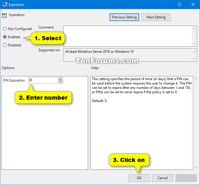 Enable or Disable PIN Expiration in Windows 10 | Tutorials Enable or Disable PIN Expiration in Windows 10 | Tutorials