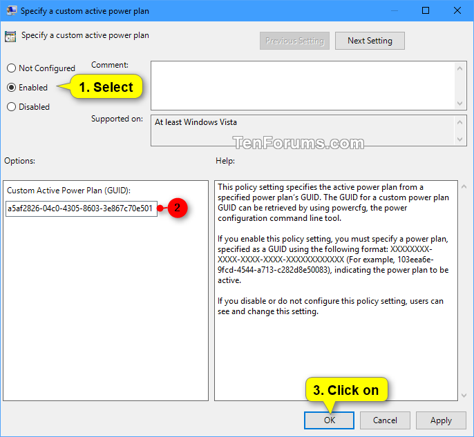 Specify Default Active Power Plan in Windows 10 | Tutorials Specify Default Active Power Plan in Windows 10 | Tutorials