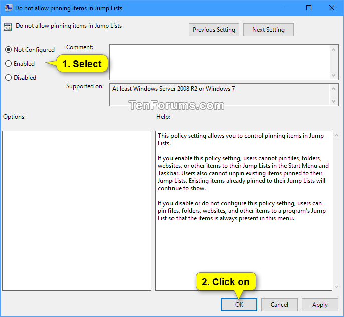 Enable or Disable Pin and Unpin Items on Jump Lists in Windows 10 ... Enable or Disable Pin and Unpin Items on Jump Lists in Windows 10 ...