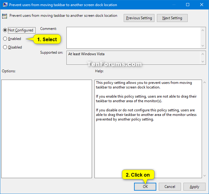 Enable or Disable Moving Taskbar Location on Screen in Windows 10 ... Enable or Disable Moving Taskbar Location on Screen in Windows 10 ...