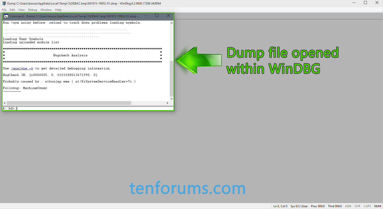 Bsod Windbg The Basics For Debugging Crash Dumps In Windows 10