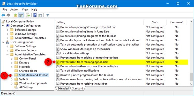 Enable or Disable Rearranging Toolbars on Taskbar in Windows | Tutorials Enable or Disable Rearranging Toolbars on Taskbar in Windows | Tutorials
