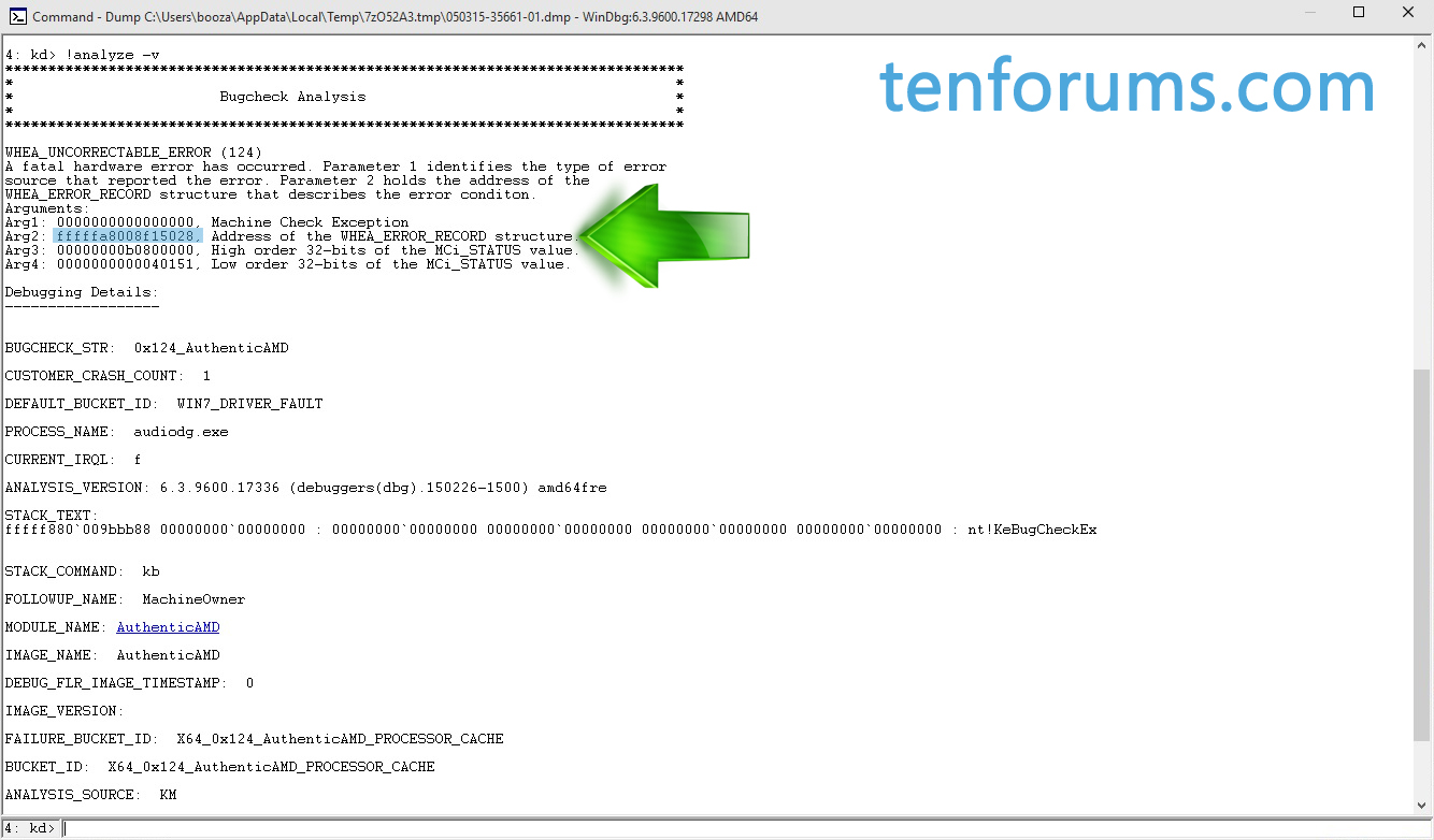 Bsod Windbg The Basics For Debugging Crash Dumps In Windows 10