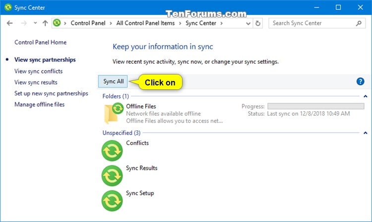 Manually Sync Offline Files in Windows | Tutorials Manually Sync Offline Files in Windows | Tutorials
