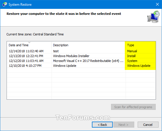Create System Restore Point In Windows 10 Page 2 Tutorials