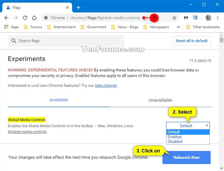 Enable or Disable Global Media Controls in Google Chrome | Tutorials Enable or Disable Global Media Controls in Google Chrome | Tutorials