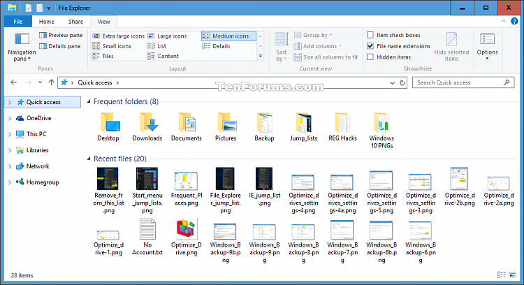 Recent Items and Frequent Places - Turn On or Off - Windows 10 General ... Recent Items and Frequent Places - Turn On or Off - Windows 10 General ...