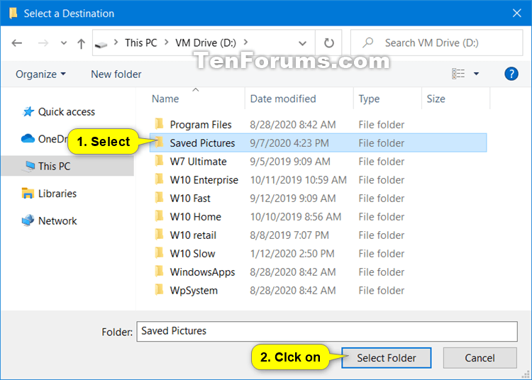 Change or Restore Default Location of Saved Pictures in Windows 10 ... Change or Restore Default Location of Saved Pictures in Windows 10 ...