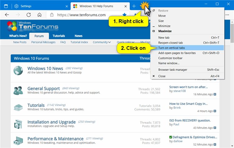 How To Turn On Or Off Vertical Tabs In Microsoft Edge How To Use ... How To Turn On Or Off Vertical Tabs In Microsoft Edge How To Use ...