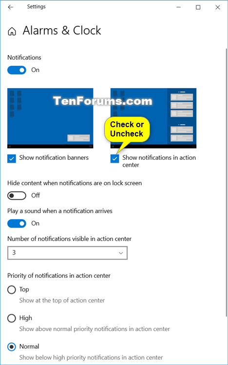 Turn On Or Off Showing Notifications In Action Center In Windows 10