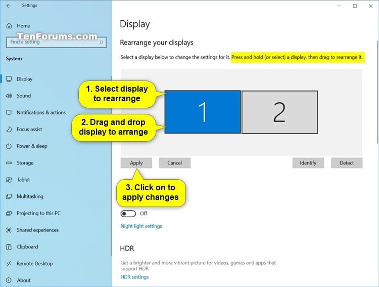 How to Rearrange Multiple Displays in Windows 10 | Tutorials How to Rearrange Multiple Displays in Windows 10 | Tutorials