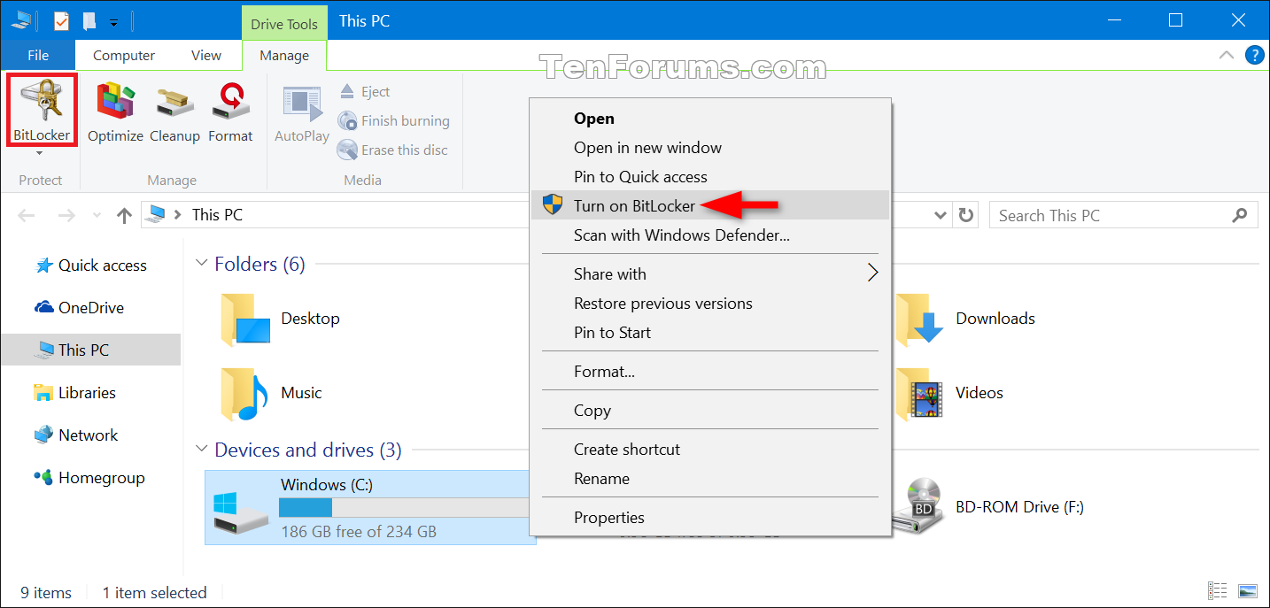 Add or Remove Turn on BitLocker context menu in Windows 10 | Tutorials Add or Remove Turn on BitLocker context menu in Windows 10 | Tutorials