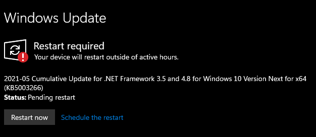 KB5003266 Cumulative Update .NET Framework 3.5 and 4.8 Windows 10 Next ... KB5003266 Cumulative Update .NET Framework 3.5 and 4.8 Windows 10 Next ...