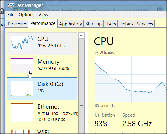 Task Manager not showing correct CPU speed. Task Manager not showing correct CPU speed.